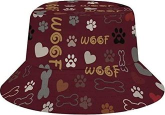 Generic Empreintes De Pattes De Chien De Dessin Animé 6 Chapeau Soleil Pliable Chapeaux De Pêcheurs Anti-UV Pêcheur Cap pour Randonnée Été Voyage
