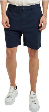 A|X Armani Exchange Homme, Shorts, Bleu, Taille: W38 Linen Blend Bermuda Shorts