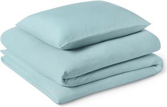 Amazon Basics Parure de Lit 1 Personne 2 Pi&egrave;ces en Microfibre Pr&eacute;lav&eacute;e, Extra Douce avec Effet Froiss&eacute; Naturel, sans Repassage, Housse de Couette 135 x 200 cm et 1 