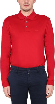 HUGO BOSS Logo-Embroidered Cotton Polo - Red