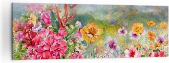 Arttor Panorama Bilder auf Leinwand 160x50cm Leinwandbild blume sommer natur Groß XXL Wanddeko Bild Schlafzimmer Küche Wandbilder Dekoration Wohnzimmer Wall 