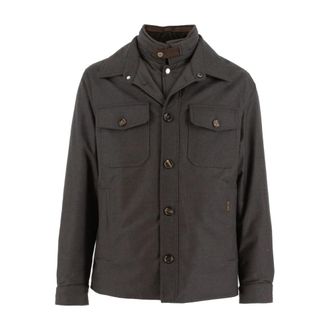 Moorer Kaschmir Wollmischung Casual Jacke - - Jackets - Herren - Braun - 2XL