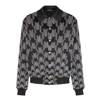Balmain Bomberjacke aus Satin mit aufgestickten Kristallen - - Jackets - Herren - Schwarzk - L