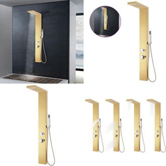 vidaXL Duschpaneel-System Edelstahl 201 Golden - Dusche - Duschen - Home & Living