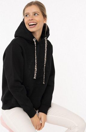 Zwillingsherz Hoodie Nelina mit Leo Band und schlichter Stickerei Stay Wild