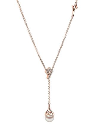 Yoko London collier en or 18ct &agrave; perles deau douce pav&eacute; de diamants - Rose