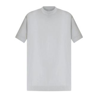 low brand Homme, Tops, Gris, Taille: XL T-shirt &agrave; ourlet c&ocirc;tel&eacute;