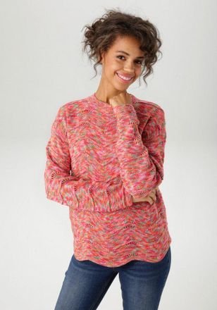Aniston Strickpullover aus buntem Space-Garn - jedes Teil ein Unikat