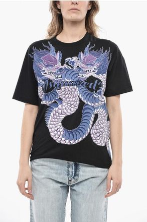 Dsquared2 Crew Neck Cotton Jersey T-Shirt EASY FIT with Japanese Print size Xxs
