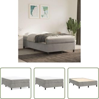 vidaXL vidaXL Boxspringbett - Boxspringbettgestell Hellgrau 120x200 cm Samt