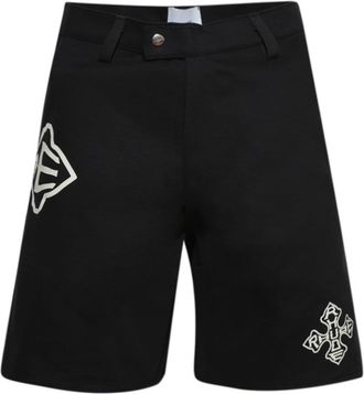 Rhude Twill-Shorts mit Cross-Logo - Schwarz