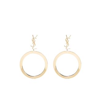 Saint Laurent Cassandre Logo Hoop Earrings