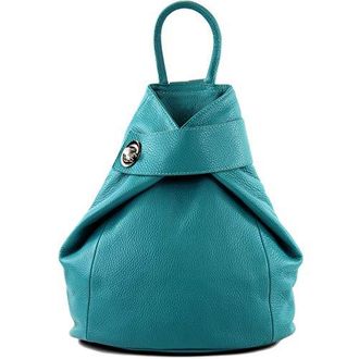 modamoda.de T179 - sac à dos pour femme en cuir italien, Couleur:Türkis_1