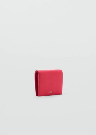 Mango Portefeuille petit effet saffiano rouge - Femme - Taille unique - MANGO