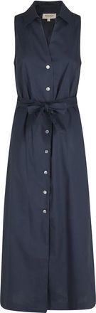 Woolrich Femme, Robes, Bleu, Taille: 36 FR Robe Chemise en Popeline de Coton