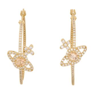 Vivienne Westwood Womens Olympia Cz Earrings Metal Gold Jewelry-Watches