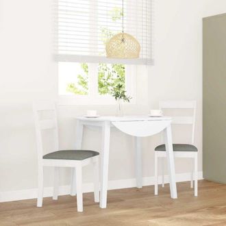 vidaXL Vidaxl - Chaises &agrave; manger coussins 2 pcs blanc bois massif caoutchouc