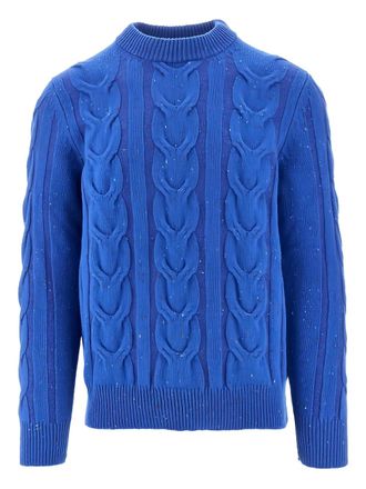 Gallia Pullover mit Zopfmuster - Blau