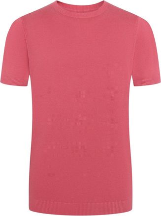 Tom Rusborg Leichtes Strick-T-Shirt mit frontseitiger Reiskornstruktur in