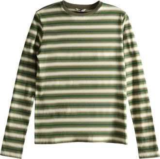 Auralee t-shirt rayé à manches longues - Marron