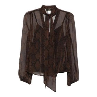 Twinset Chemise Actitude - Femme - Blouses et Chemises - Brun - Taille: 40 FR