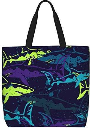 Generic Sac Fourre-Tout Grenouill&egrave;re Couleur Requin Sac Cabas Personnaliser Pliable Sacs En Toile &Eacute;paule, Pour Burea, &Eacute;cole, Shopping, Femmes