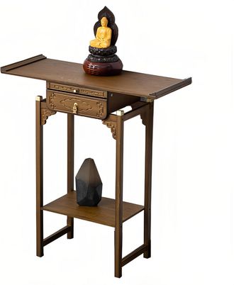 Generic Altarschrank f&uuml;r Zuhause, Altartisch aus Bambus mit Stauraum, Beistelltische f&uuml;r den Eingangsbereich, Opfergabentisch mit Sockel f&uuml;r das Wohnzimmer(10