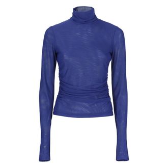 Rotate Rotate Birger Christensen, Femme, Pulls, Bleu, Taille: 40 FR Haut col roul&eacute; drap&eacute;