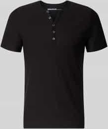 Mc Neal T-Shirt mit V-Ausschnitt und Knopfleiste