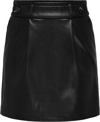 Only Onlbina BF OTW Jupe en Cuir synthétique, Noir, M Femmes