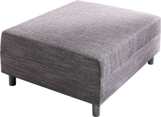 DELIFE Sofa-Hocker Clovis Hellgrau Modul B98 x T83 Strukturstoff Sitzhocker