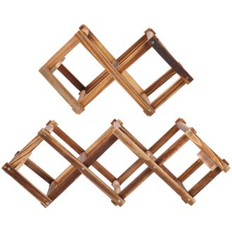 NUOBESTY MUCKLILY 2 Stück Klappbares Weinregal aus Holz Praktisches Aufbewahrungsregal für Zuhause Platzsparend Geeignet für Küche Wohnzimmer Bar und Büro