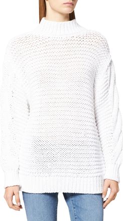 NA-KD Damen Zopfstrickpullover Gr. 38, wei&szlig;