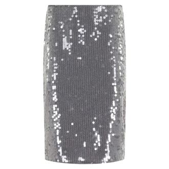 Rotate Rotate Birger Christensen, Femme, Jupes, Gris, Taille: 34 FR Net Sequin Midi Skirt
