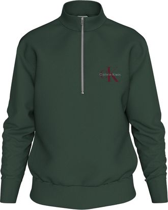 Calvin Klein Sweatshirt f&uuml;r Herren, mit kurzem Rei&szlig;verschluss (Gr&uuml;n)