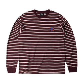 by Parra Tripped Stripes Pique Langarmshirt - - Tops - Herren - Rot - M