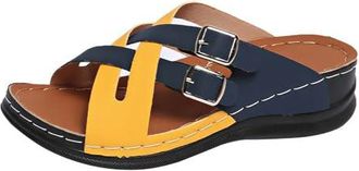 Generic Cocila Sandales Femmes &agrave; Talon Inclin&eacute; Pour Femmes, Pantoufles D&eacute;Contract&eacute;Es Creuses, Chaussures Semelle Inclin&eacute;E, Sandales Et Mules Pour Femmes Rando