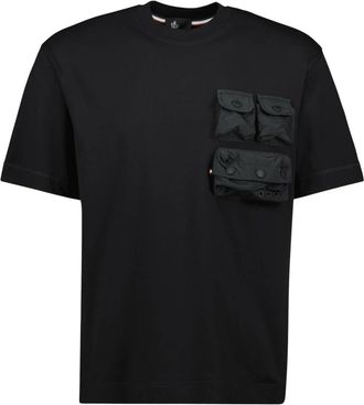 Moncler Homme, Tops, Noir, Taille: S T-shirt avec poches