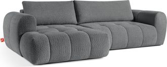 Konsimo Ecksofa Lira mit Stauraum Schlaffunktion Pflegeleicht L-Form Links- oder rechtsseitig Zeitloses Design und Eleganz | Bequemes Mega-Ecksofa (Links dunk