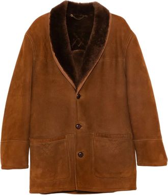 A.N.G.E.L.O. Vintage Cult manteau à détails en peau lainée - Marron