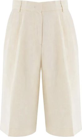 Fabiana Filippi Femme, Shorts, Beige, Taille: 36 FR Bermuda Fluide en Lin et Viscose