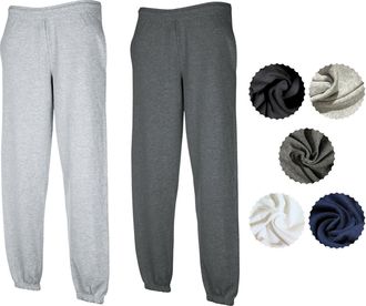 Fruit Of The Loom Herren 2er Jogginghose Set Classic Elastic Leg Jog Pants M L XL XXL 3XL Verschiedene Farbsets & HLKauf-Block (1x Grau, 1x Dark Heather & 1x HLKauf-Blo