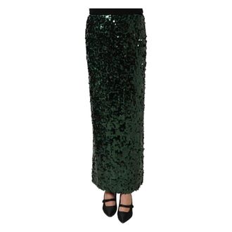 Dolce & Gabbana High Waist Pencil Cut Midi Skirt - - Skirts - Damen - Gr&uuml;n - L