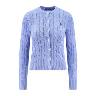 Polo Ralph Lauren Baumwoll-Cardigan mit Zopfmuster - - Knitwear - Damen - Blau - L