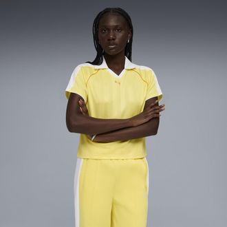Puma Maillot de football d&eacute;contract&eacute; T7 Femme, V&ecirc;tements, Jaune, XL