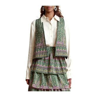 By Ti Mo Luxuri&ouml;se Satinweste mit Blumenmotiven - - Jackets - Damen - Mehrfarbig - S