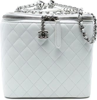 Chanel grande boîte à bijoux matelassée à anse sur le dessus (2011) - Blanc