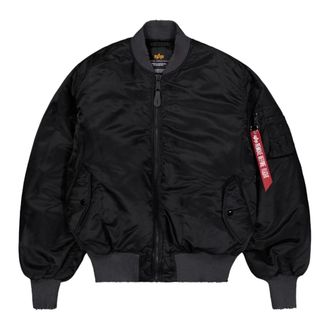 Alpha Industries Homme, Vestes, Noir, Taille: XL Blouson Aviateur Effet Vieilli Ma-1