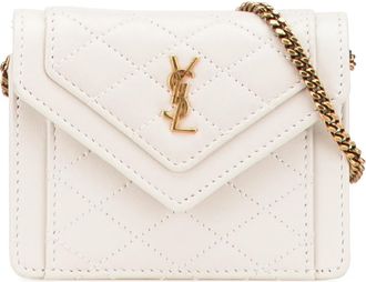 Saint Laurent Hobo Bags - Micro Quilted Lambskin Monogram Gaby Crossbody - Gr. unisize - in Weiß - für Damen