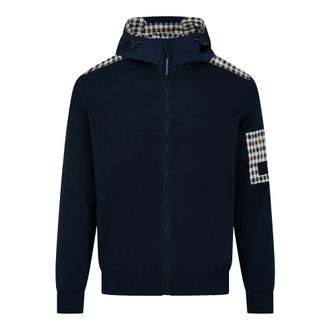 Aquascutum Homme, Vestes, Bleu, Taille: XL Active Lamina Pocket FZ Sweat &agrave; capuche